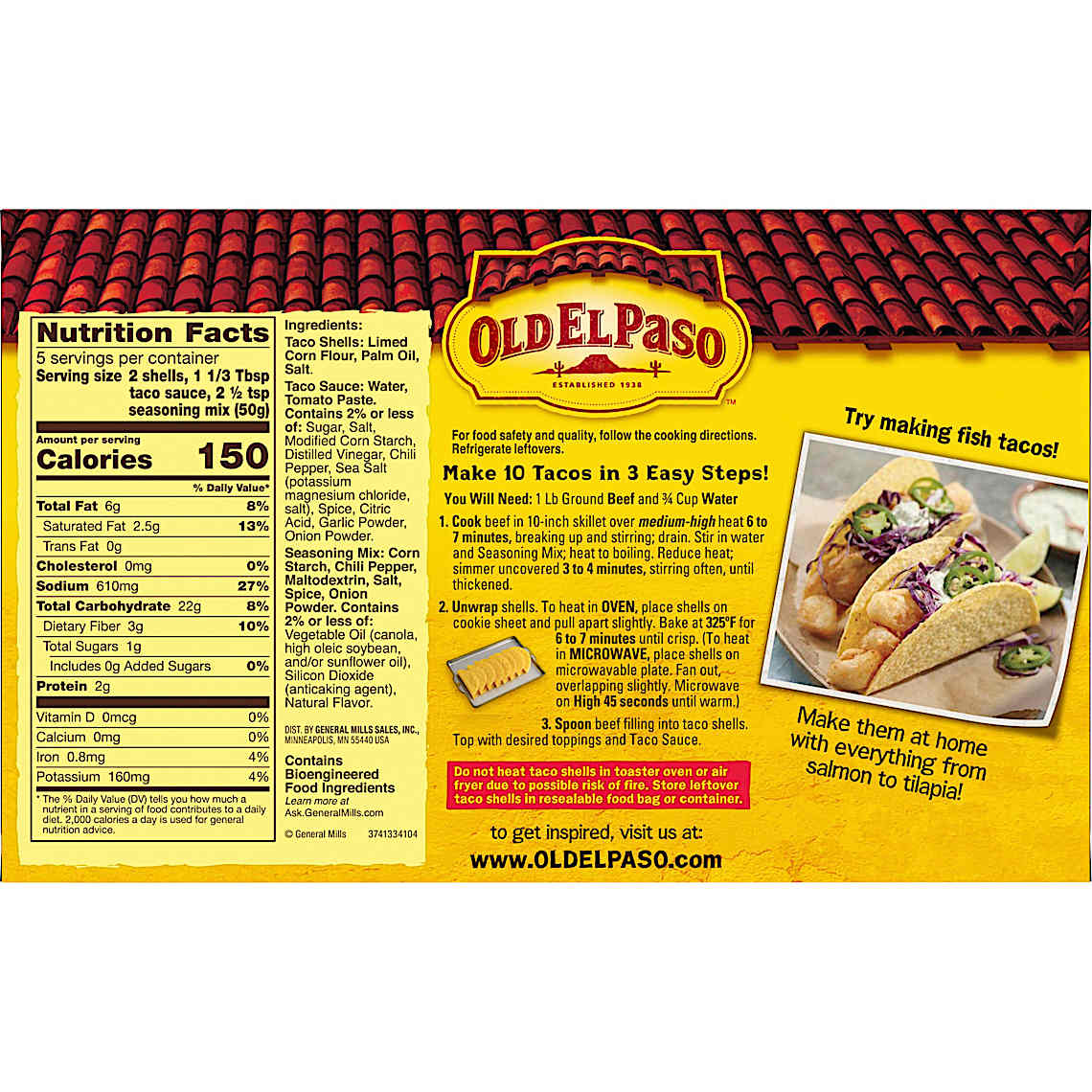 Stand 'N Stuff Taco Dinner Kit - Mexican Dishes - Old El Paso