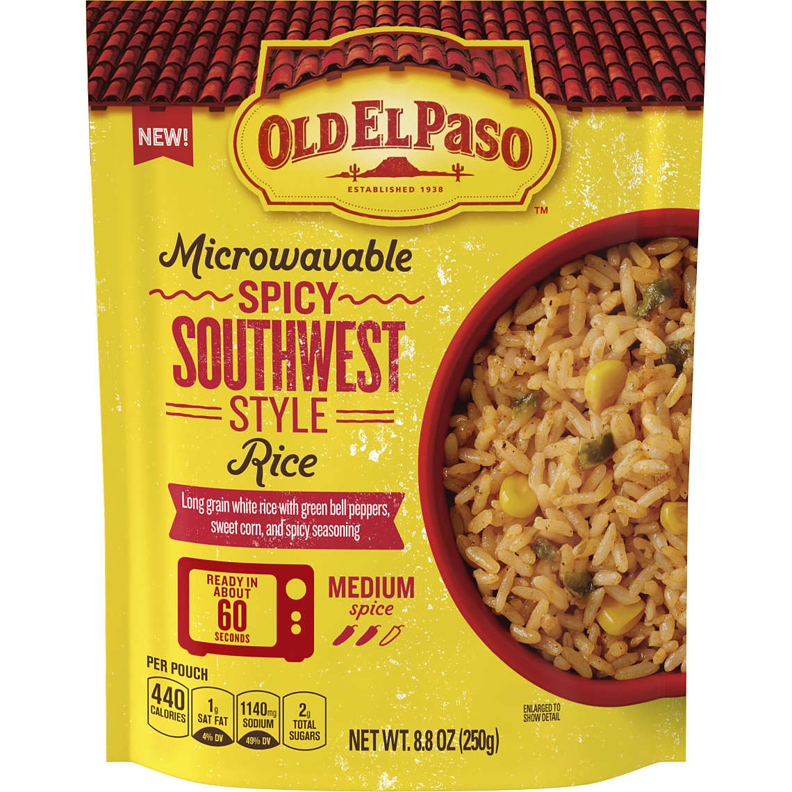 Old El Paso Microwavable Pouched Rice - Spicy Southwest Rice - Old El Paso