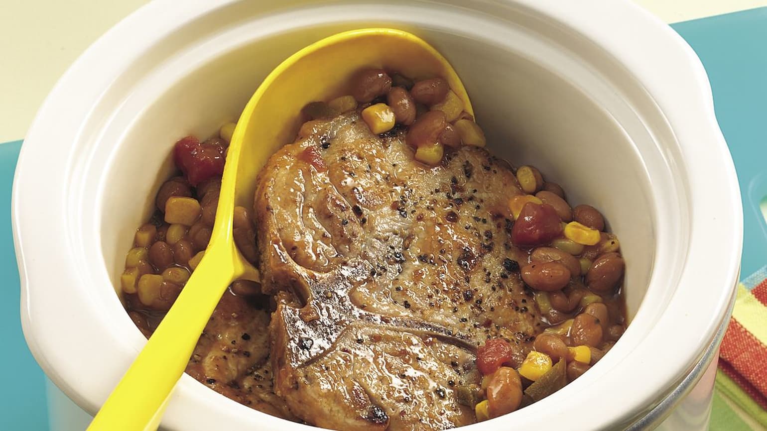 how to cook pork chops and baked beans