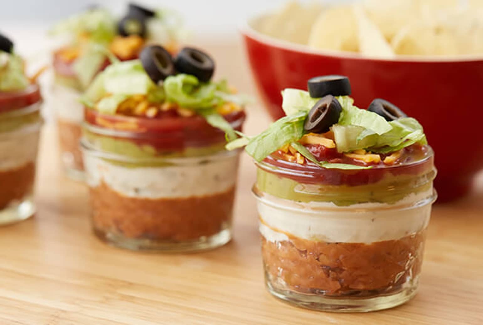 Mini 7-layer Dip-in-a-Jar - Mexican Recipes - Old El Paso