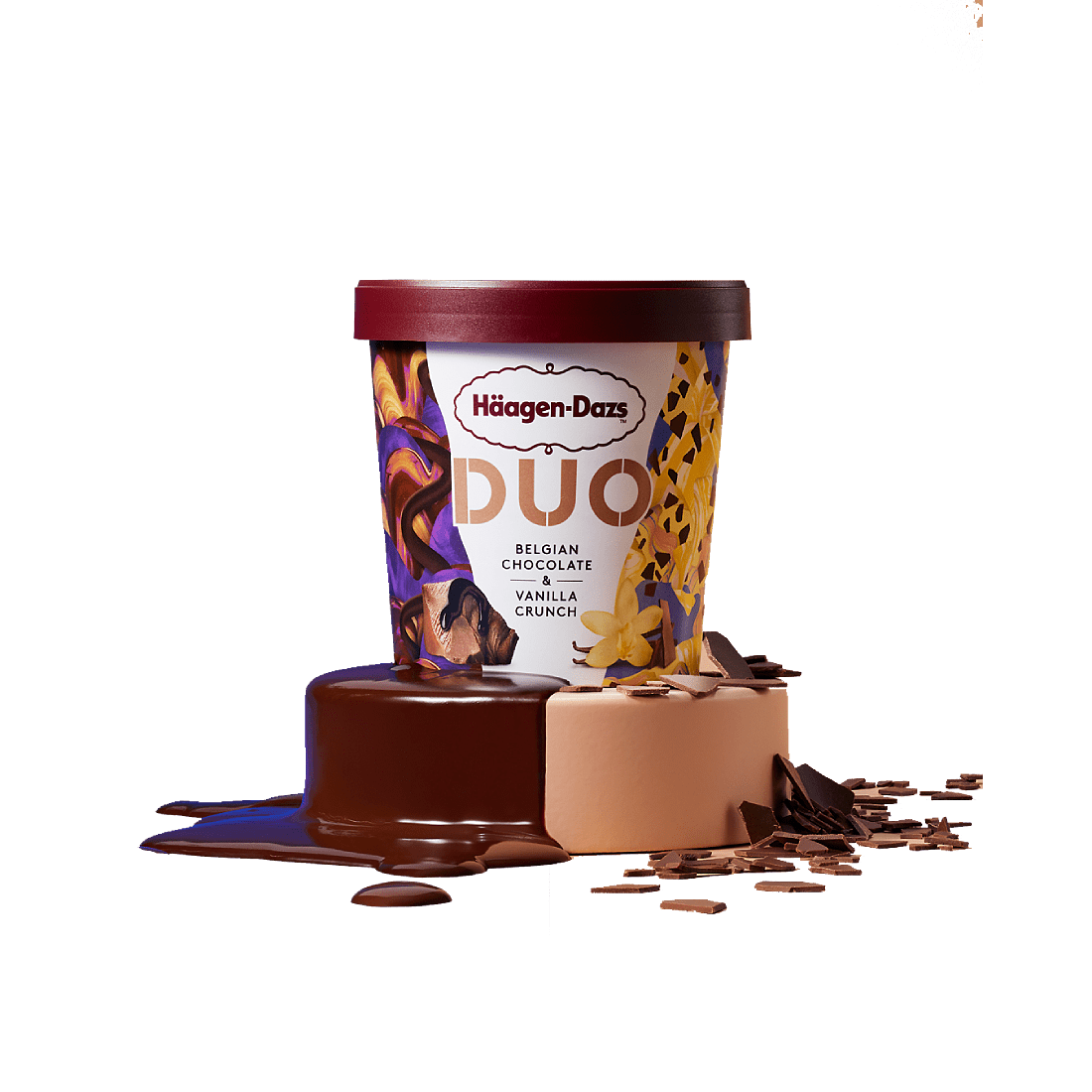 Duo Belgian Chocolate And Vanilla Crunch Pint Luxury Flavours Häagen