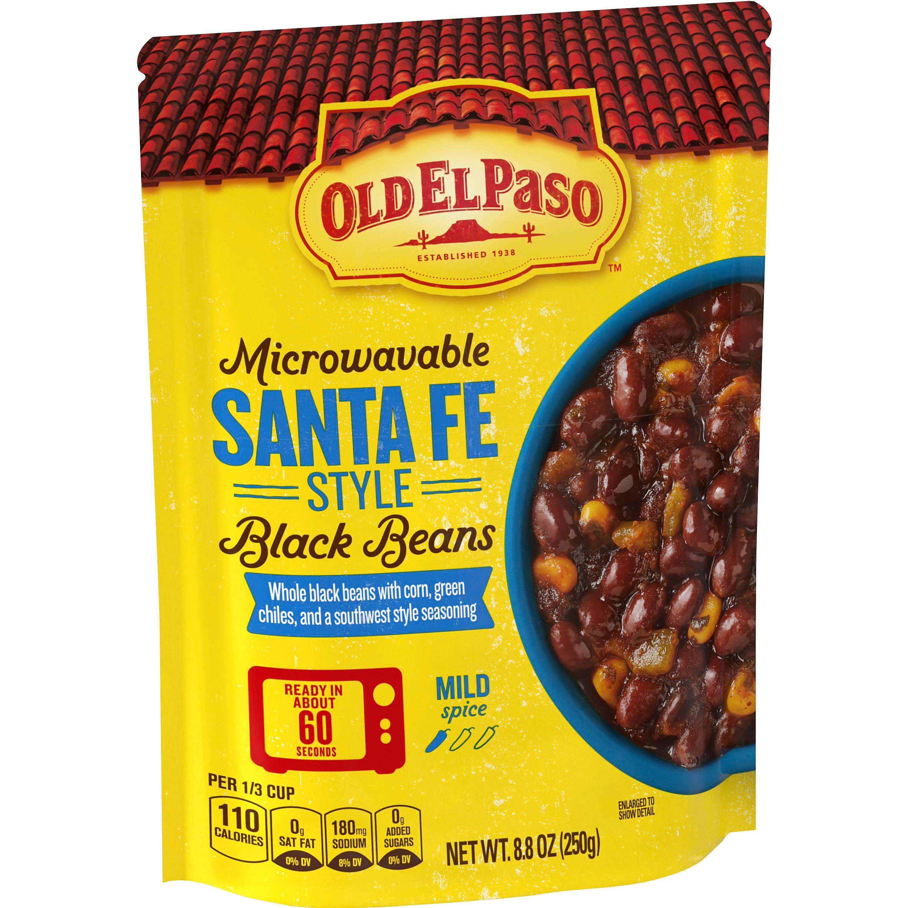 Old El Paso Microwavable Pouched Beans - Santa Fe Style Black Beans ...